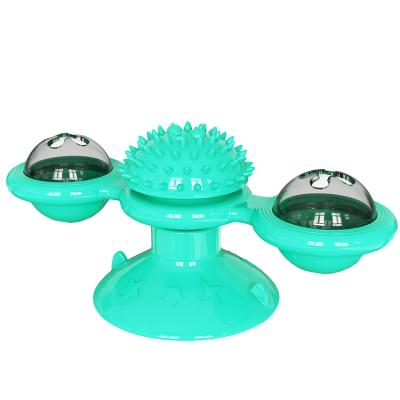 Cina 2021 Hot Seller Pet Cat Puzzle Interaction With Spinning Turning Windmill Cat Toy in vendita