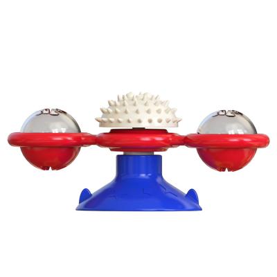Cina 2021 Hot Seller Pet Cat Puzzle Interaction With Spinning Turning Windmill Cat Toy in vendita