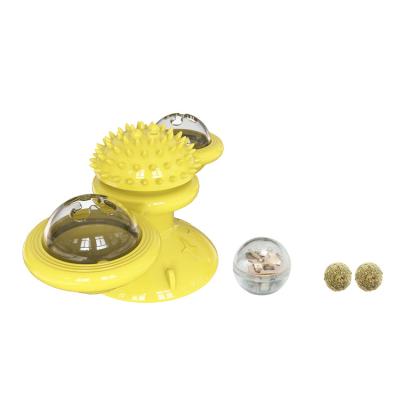 Cina 2021 Hot Seller Pet Cat Puzzle Interaction With Spinning Turning Windmill Cat Toy in vendita