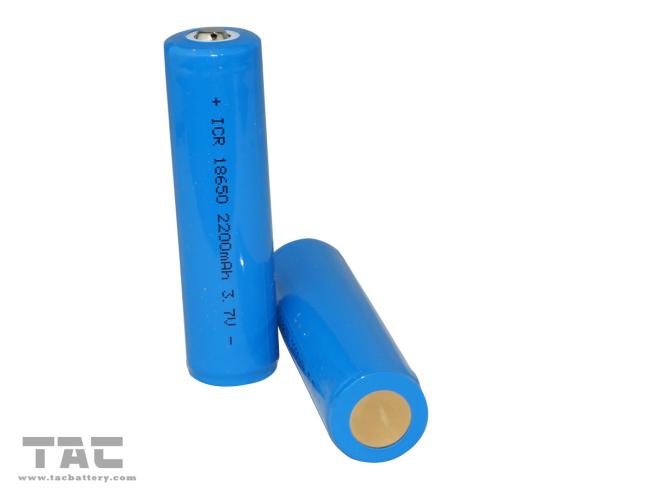 LIR18650 3.7v Lithium Ion Cylindrical Battery 2200mAh with High Energy Density for LED Light