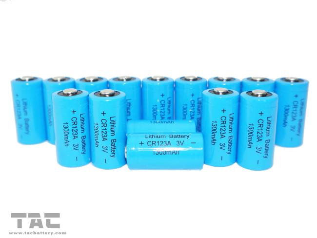 Long cycle life 3.0V CR123A 1300mAh Flash Light Li-Mn Battery UL Certification
