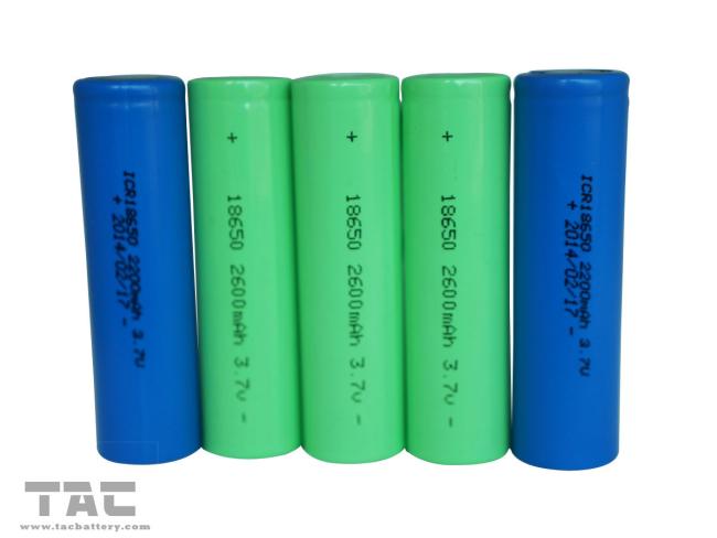 High Capacity 3.7v Lithium Ion Cylindrical Batteries 18650 2600mAh