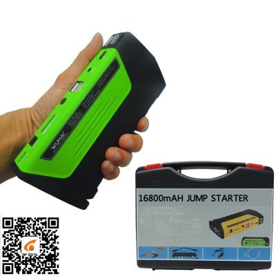 China Green Portable Car Jump Starter Led Light Torch / Sos / Strobe 3 In 1 Jump Starter And Power Supply for sale