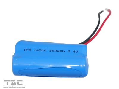 China bloco 14500 500mAh da bateria de 6.4V LiFePO4 para a iluminação decorativa à venda