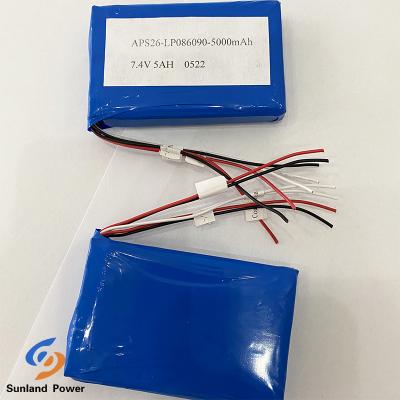 中国 7.4V 5AH LP806090 2S1P ポリマー リチウムイオン電池 I2C 燃料計の機能 販売のため