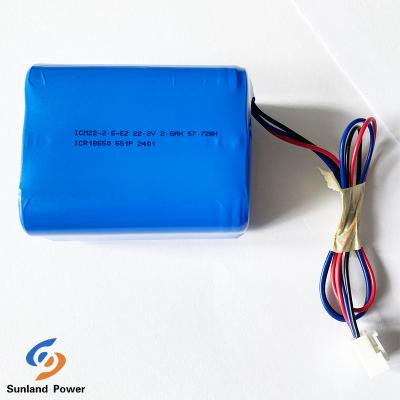 China Speacker lithium battery ICR18650 6S1P 22.2V 2.6AH Rechargeable Lithium Ion Battery Pack for sale