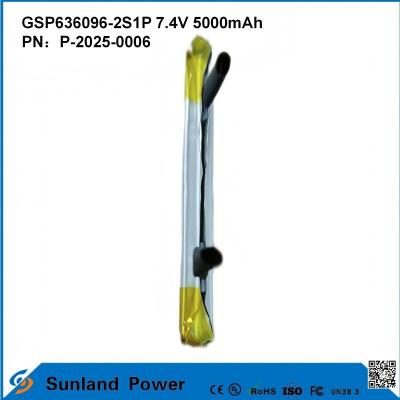 China Rechargeable Lithium-Ion Battery Pack GSP636096-2S1P 7.4V And 5000mAh  For Power Banks Outdoor Electronic Devices Flashlight Lighting Small Electronic Equipment for sale