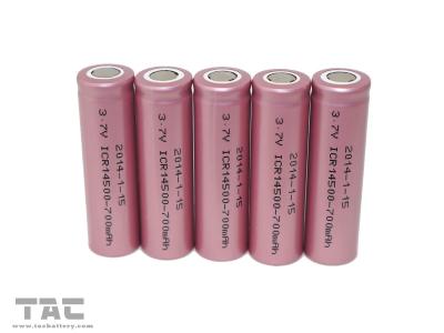China AA Rechargeable Batteries 700mAh Lithium ion Cylindrical ICR14500 Cell for sale