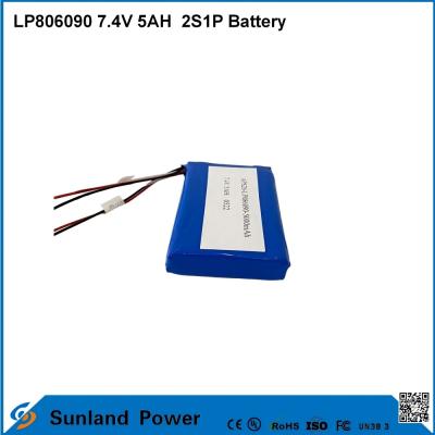중국 7.4V 5AH LP806090 2S1P 폴리머 리?? 이온 배터리 판매용