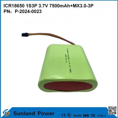 Cina CR18650 1S3P 3.7V 7500mAh+MX3.0-3P-UL2054 BATTERIA in vendita