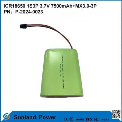 China BATERÍA CR18650 1S3P 3.7V 7500mAh+MX3.0-3P-UL2054 en venta