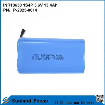 Chine La batterie 18650-1S4P 3.6V 13.4AH est fournie comme une batterie de surcharge surcharge surcharge surcharge surcharge sur courant et protection contre les courts-circuits pour une décharge continue d'environ 5. à vendre