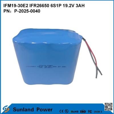 중국 에너지 저장 시스템, 전동 공구에 사용되는 LiFePO₄ IFM19-30E2 IFR26650 6S1P 19.2V 3AH 배터리 판매용