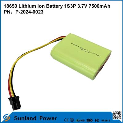 중국 18650 리?? 이온 배터리 1S3P 3.7V 7500mAh 리?? 이온 배터리 팩 판매용