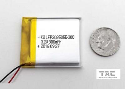 Cina Batteria 300MAH LFP303505E di volt LiFePO4 del peso leggero 3,2 per la lampada di minatore in vendita
