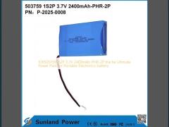 ICR503759 1S2P 3.7V 2400mAh-PHR-2P das Ultimate Power Pack für tragbare Elektronikbatterien