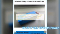 IFR26650 8S2P 25.6V 7.2Ah LiFePO4 Battery Power