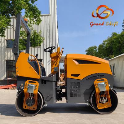 China Articulated Double Drum Vibratory Roller 40kN Excitation Force Vertical Vibration Adjustable Folding Handle for sale