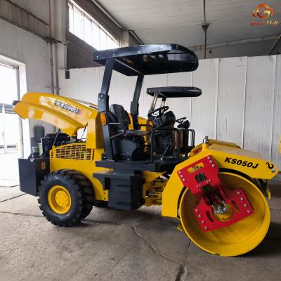 China KETE KS050J 5-ton Single Drum Road Roller with 30 Hz Vibration Frequency and Hydraulic Drive for sale