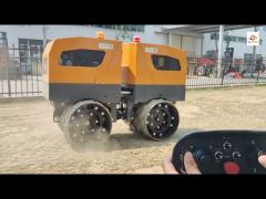 remote control double drum sheepfoot vibratory roller hydraulic trench roller compaction professiona