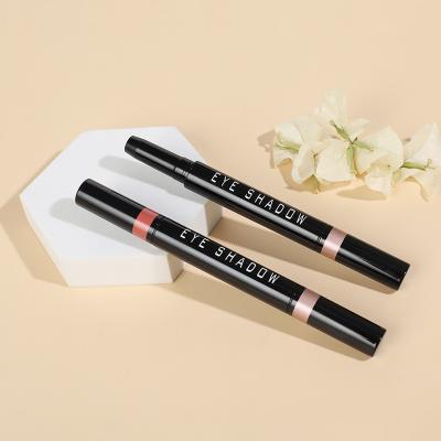 China Custom Logo double end Eye Shadow Eye Shadow Tube Smooth Moisturizing Double Ended Makeup Stick Plastic for sale