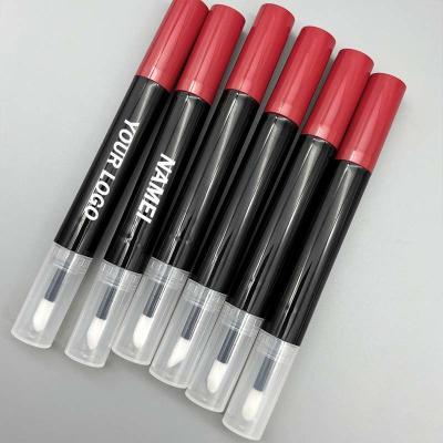China 2 in 1 vloeibare oogschaduwbuis Leeg Plastic Eyelinerbuis Met Stok Custom Logo Cosmetische Verpakking Te koop