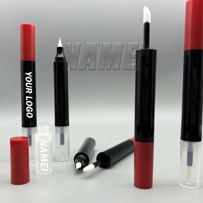 China 2 in 1 vloeibare oogschaduwbuis Leeg Plastic Eyelinerbuis Met Stok Custom Logo Cosmetische Verpakking Te koop