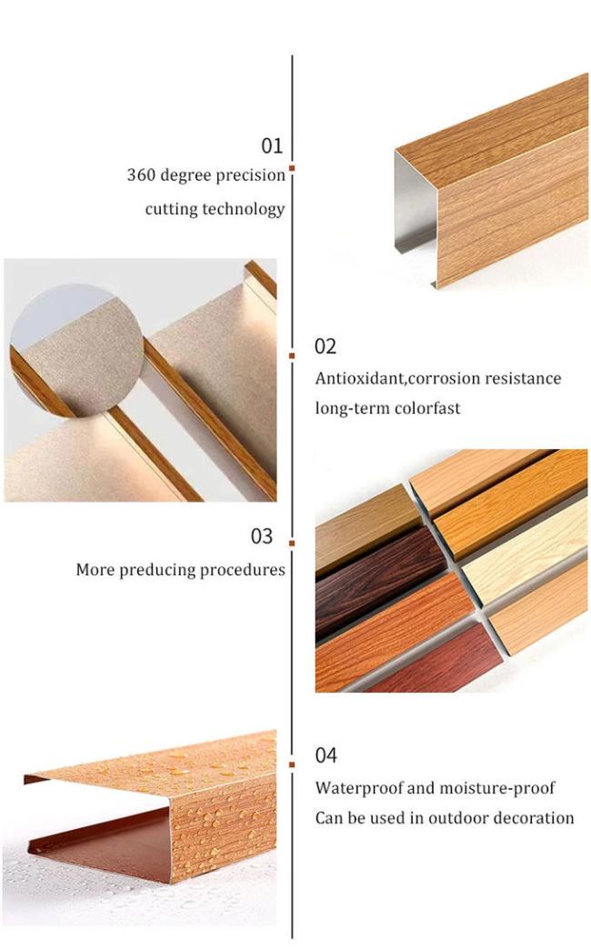 Interior Decor Slat Ceiling Panels U Tube Customized Alum Strip Ceiling 2