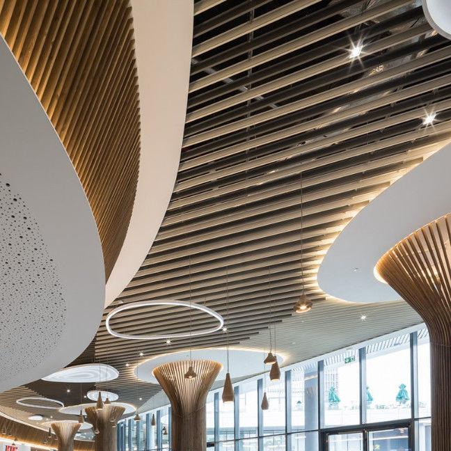 Open Cell Aluminum Customized Grid Ceiling Modern Strip Metal Ceilings Waterproof False Ceiling 0