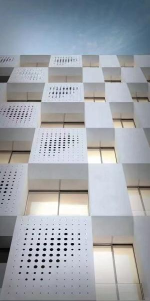 Quality Office Building Aluminum Window Grilles Metal Perforated Plate 600 X 600MM for sale