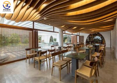 China Curved Aluminum Baffle Ceiling | Custom Wave Aluminum Square Tube for Hospitality Spaces for sale