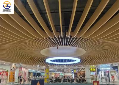China 2.5mm Wood Grain Curved Aluminum Square Tube for Shopping Mall Ceiling for sale