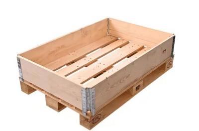 China Collapsible Wooden Storage Boxes Wooden Pallet Box Collars Hinge Collar for sale