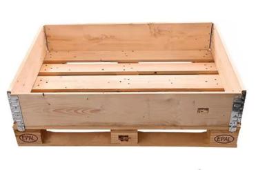 China Collapsible Wooden Storage Boxes Wooden Pallet Box Collars Hinge Collar for sale