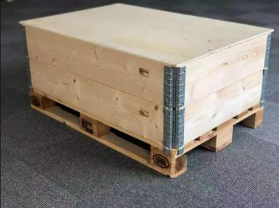 China Collapsible Wooden Storage Boxes Wooden Pallet Box Collars Hinge Collar for sale