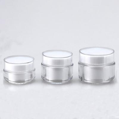 China 5G 10G 15G 20G 50G 100G Cosmetic Jar Acrylic Cream Jar Refillable Cans Vacuum Bottle for sale