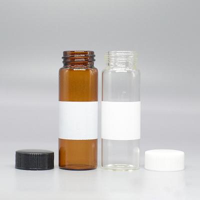 China Glass Vials 10ml 15ml 20ml 30ml, Clear with Marking Label Patch, Borosilicate Glass, 20-400 Caps, Rubber Liner for sale