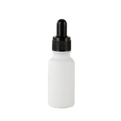 China 4 Oz Matt White Glass Bottle w/ Black Regular Glass Dropper for sale