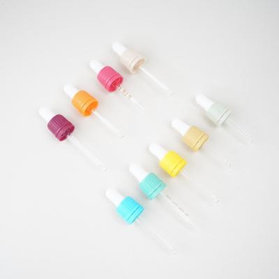 China Ribbed White/Red/Green/Black/Amber/Yellow/Orange Assembled Tamper Evident Pipette Dropper for sale