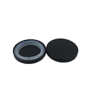 China Black Metal Candle Vessel Lids With Silicone Sealing for sale