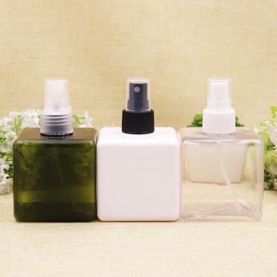 China 250ml square PETG ordinary spray electroplating spray bottle plastic bottle filling sprayer empty bottle for sale