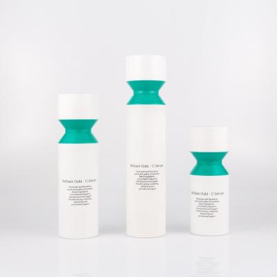China White PP plastic cosmetic packaging airless pump bottle with snap lotion pump for sale