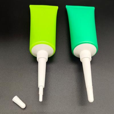 China gel packaging tube with long nozzle cap for sale