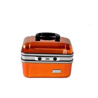 Quality Mini Hard Shell Cosmetic Case with Built-in Mirror Password Lock Glossy Orange for sale