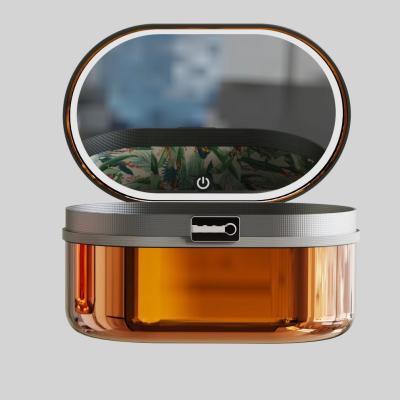 China Organize Your Make up with this Portable Hard Shell Cosmetic Box and LED Mirror for sale