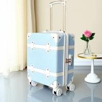 China Pastel Belted Retro Suitcase for sale