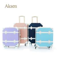 China Pastel Belted Retro Suitcase for sale