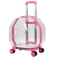 China Anti-Theft Clear Pet Carrier Portable Pet Holder Waterproof Travel Suitcase Polyester Lining Material Breathable Pet Carry for sale