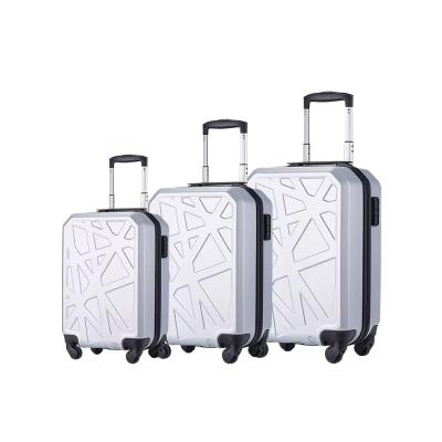 China 4 Spinner Wheels Silver Bird Nest Design Hard Shell Trolley Suitcase Set with Telescopic Handle and Luxury Travel Bags for sale
