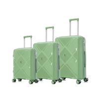Quality Green PP Modern Style Luggage Sets Durable Hard Shell Suitcase Waterproof Travel for sale